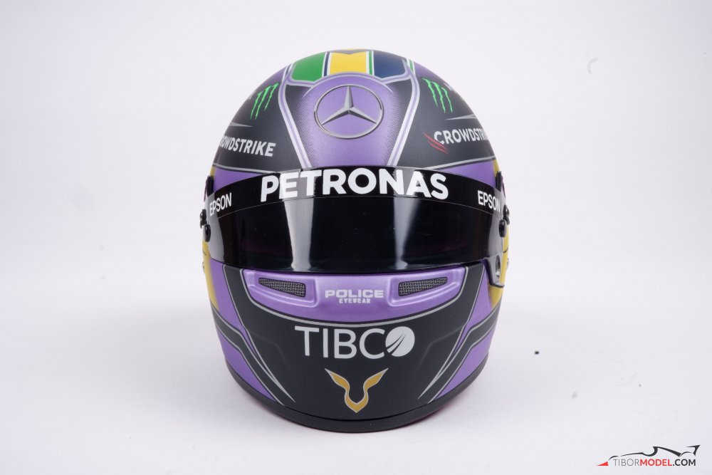 Helmet Lewis Hamilton 2021 Brazil, Mercedes, 1:2 Bell | Tibormodel.com