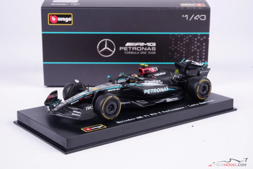 Model car Mercedes W15 Hamilton 2024, 1:43 Bburago | Tibormodel.com