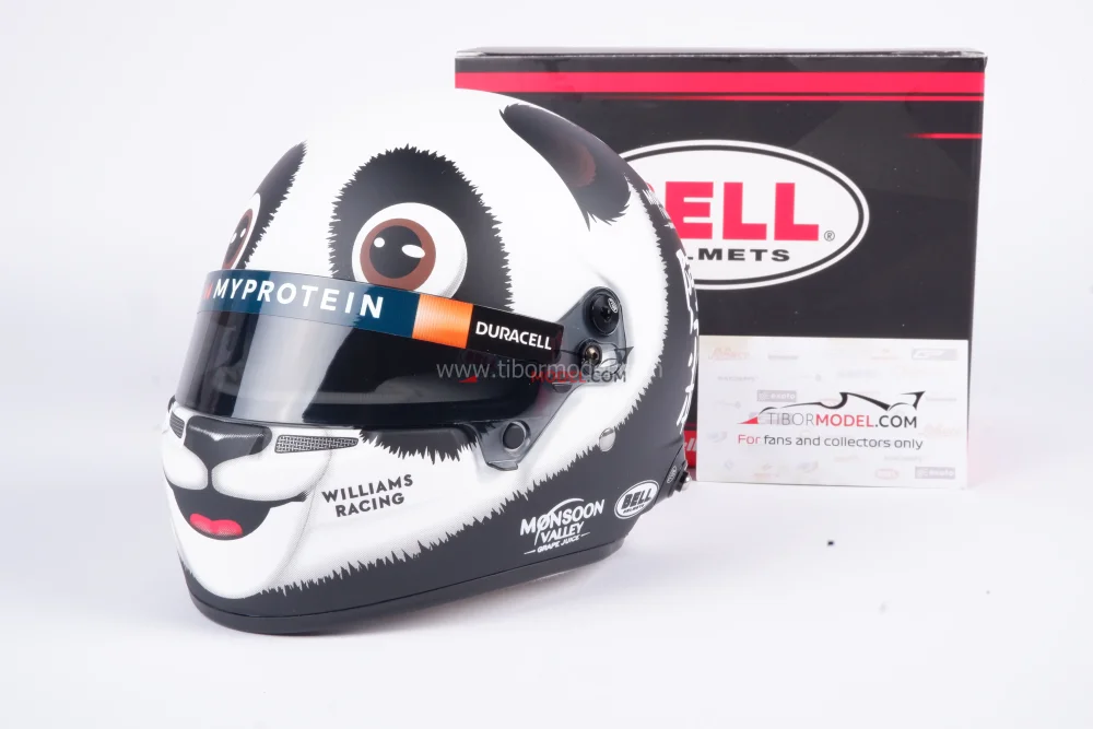 Helmet Alex Albon 2024 Panda, Williams, 1:2 Bell | Tibormodel.com