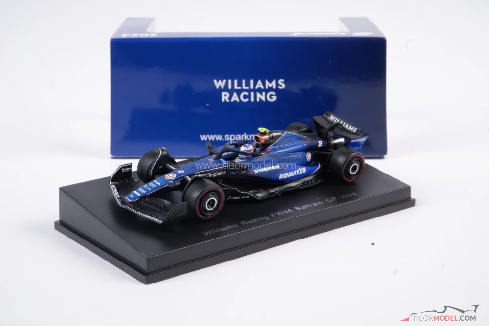Model car Williams FW45 Sargeant 2024, 1:64 Spark | Tibormodel.com