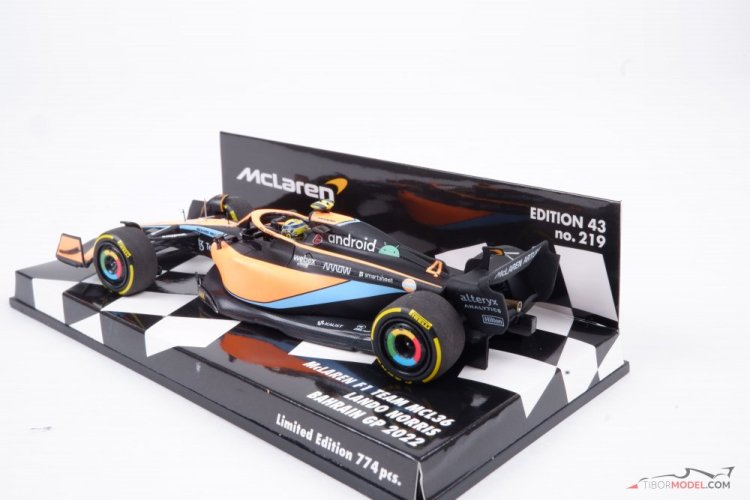 Model car McLaren MCL36 Norris 2022, 1:43 Minichamps | Tibormodel.com