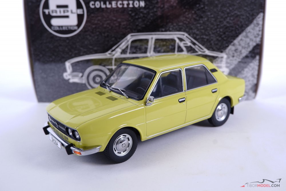 Model car Skoda 120LS yellow, 1:18 Triple9 | Tibormodel.com