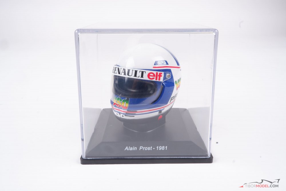Helmet Alain Prost 1981 Renault, 1:5 Spark | Tibormodel.com