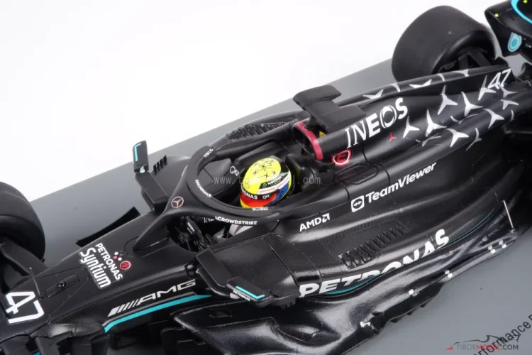 Model car Mercedes W14, Mick Schumacher 2023 test, Spark | Tibormodel.com