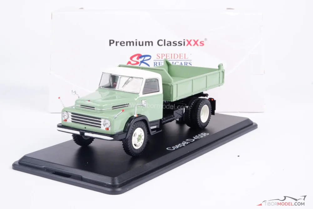 Model truck Csepel D-450B flatbed, green, 1:43 scale | Tibormodel.com