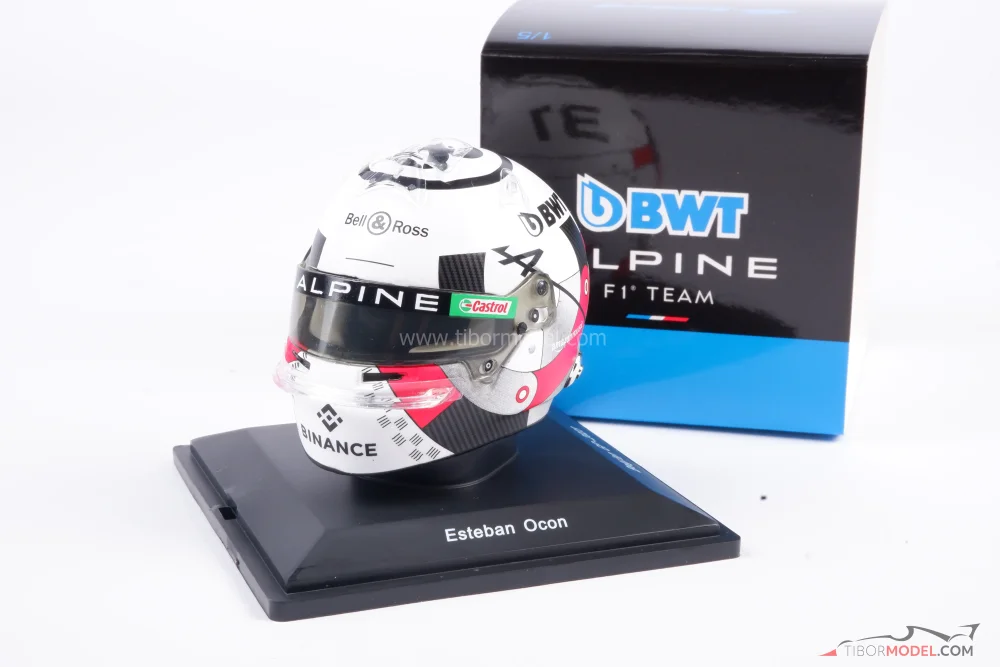 Helmet Esteban Ocon, Belgian GP, Alpine 2023, 1:5 Spark | Tibormodel.com