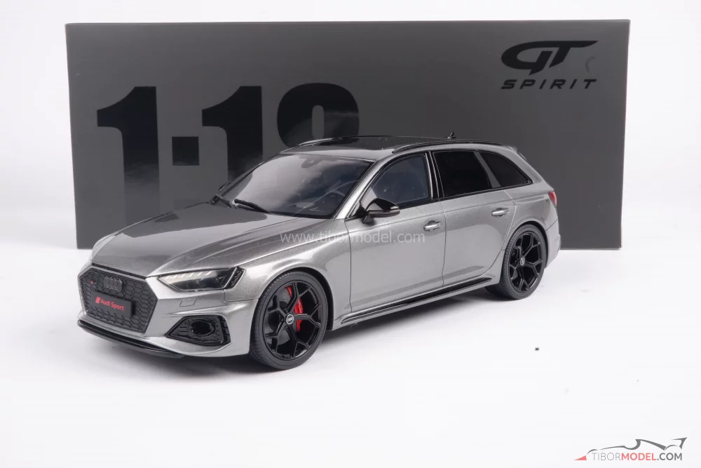 Model car Audi RS4 Avant daytona grey, 1:18 GT Spirit | Tibormodel.com