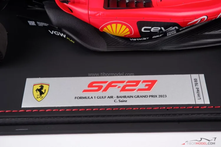 Model car Ferrari SF-23 Sainz 2023 Bahrain, 1:18 BBR | Tibormodel.com