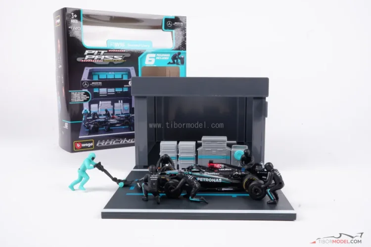 Pit Stop set 4 teams F1 2024, 1:43 Bburago | Tibormodel.com