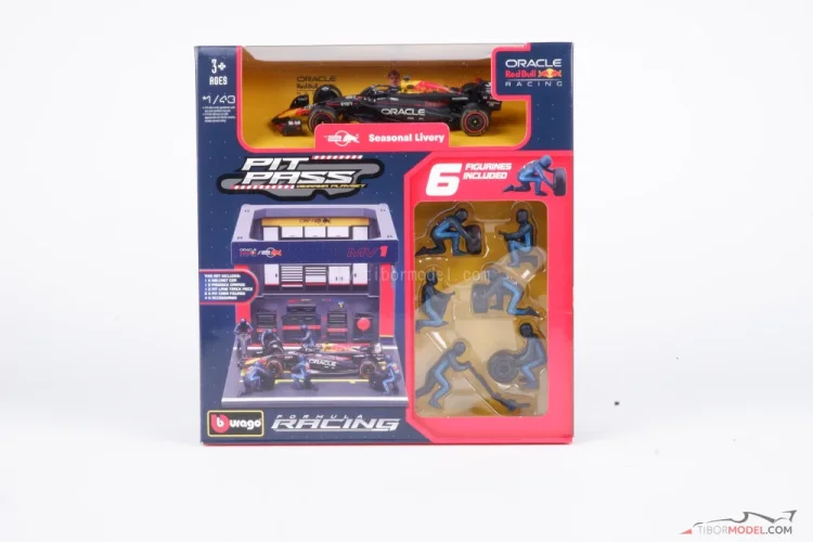 Pit Stop set Red Bull Verstappen 2024, 1:43 Bburago | Tibormodel.com