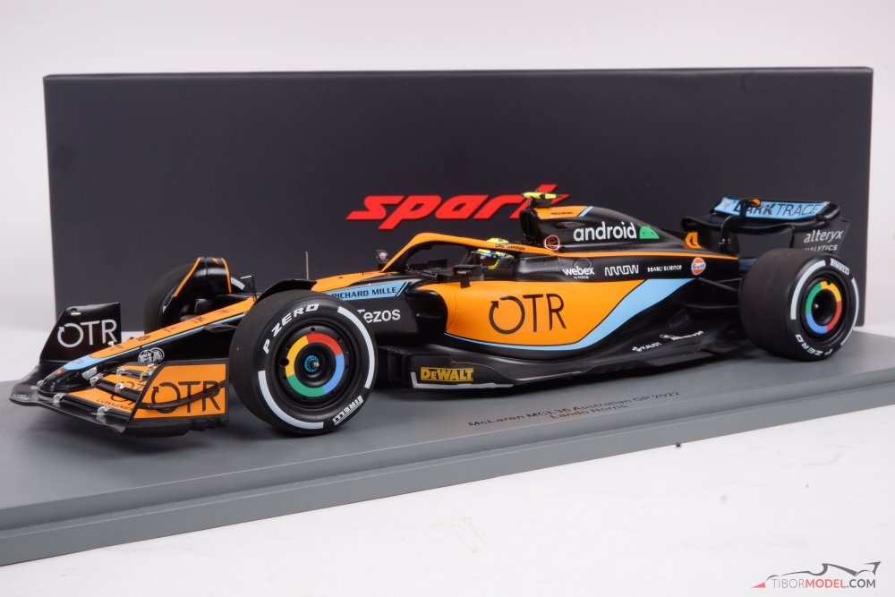 Model car McLaren MCL36 Norris 2022, 1:18 Spark | Tibormodel.com