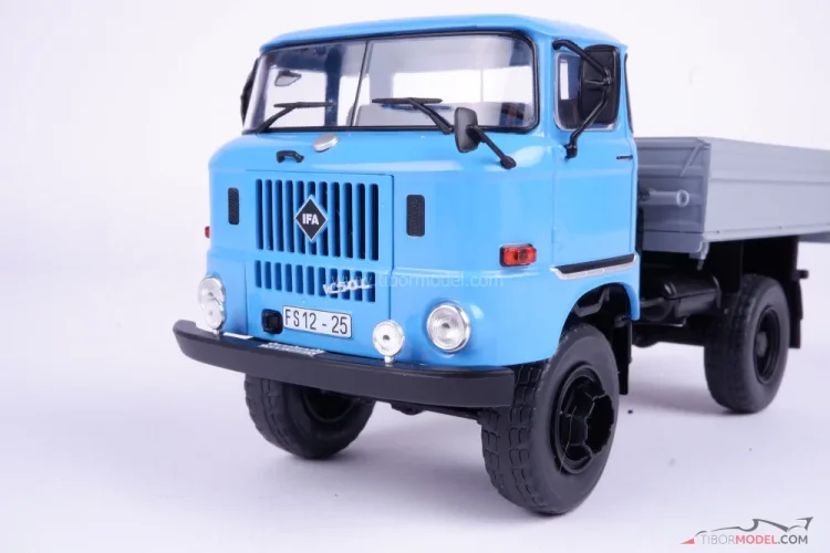 Model truck IFA W50 flatbed, blue, 1:32 scale | Tibormodel.com