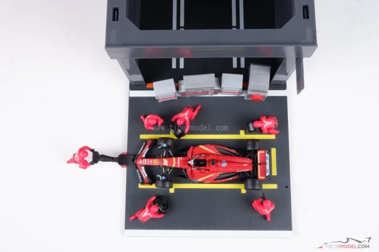 Pit Stop set Ferrari Leclerc 2024, 1:43 Bburago | Tibormodel.com