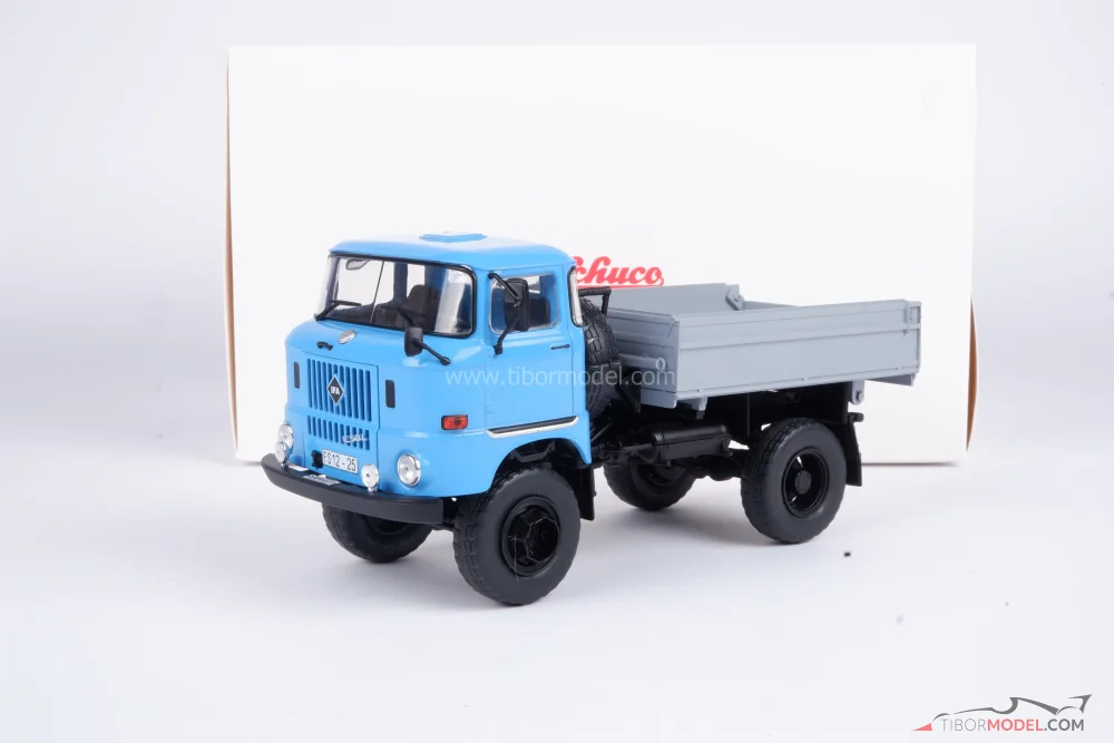 Model truck IFA W50 flatbed, blue, 1:32 scale | Tibormodel.com