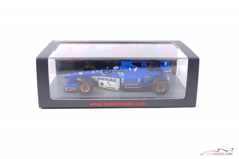 Model car Ligier JS43 Panis 1996 Monaco, 1:43 Spark | Tibormodel.com