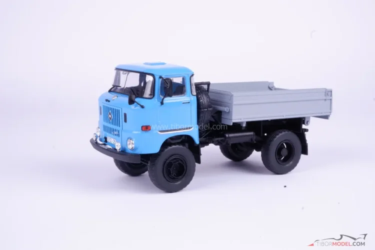 Model truck IFA W50 flatbed, blue, 1:32 scale | Tibormodel.com