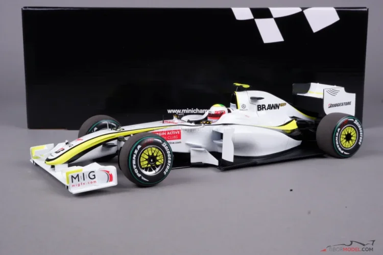 Model car Brawn BGP001 Barrichello Europe 2009 Minichamps | Tibormodel.com