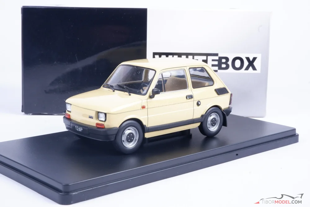 Model Fiat 126P svetložltý, 1:24 Whitebox | Tibormodel.com