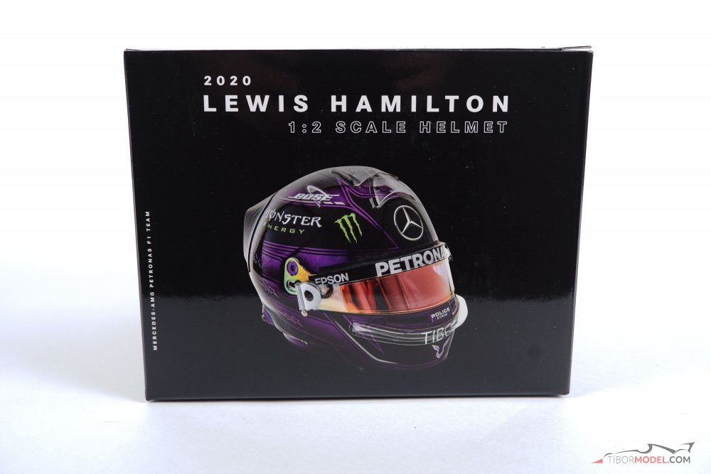 The mini helmet of Lewis Hamilton, World Champion Mercedes AMG Petronas ...