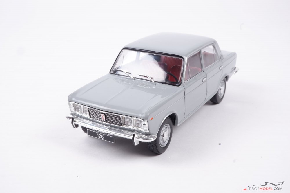 Model car Fiat 125S grey, 1:24 Whitebox | Tibormodel.com