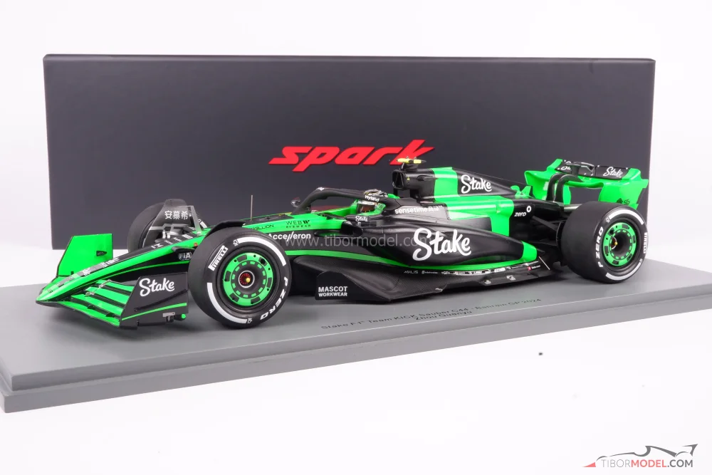 Model Kick Sauber C44 Zhou 2024 Bahrain, 1:18 Spark | Tibormodel.com
