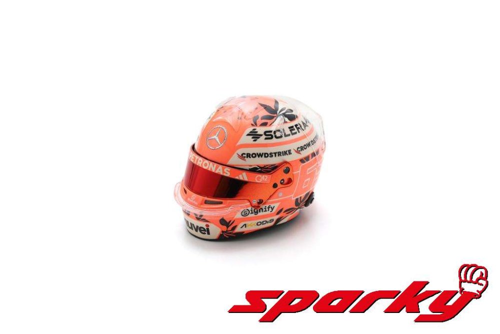 Prilba George Russell Miami 2025 Mercedes, 1:5 Spark | Tibormodel.com