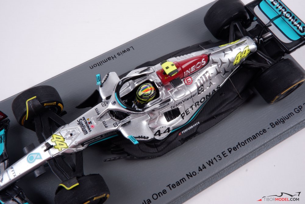 Model car Mercedes W13 Hamilton 2022, 1:43 Spark | Tibormodel.com