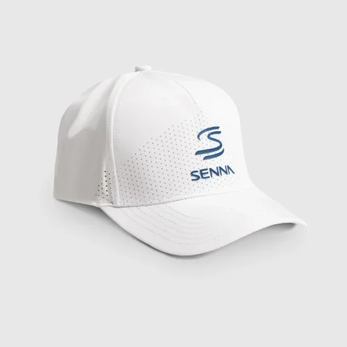 Cap Ayrton Senna white color, with Senna S logo | Tibormodel.com