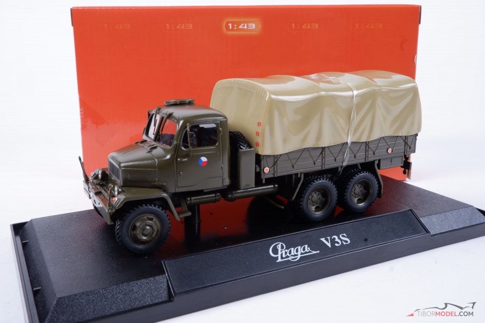 Model auta Praga V3S valník plachta, 1:43 Abrex | Tibormodel.com