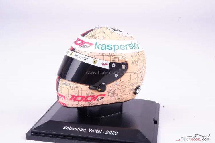 Helmet Sebastian Vettel 2020 Ferrari, 1000GP, 1:5 Spark | Tibormodel.com