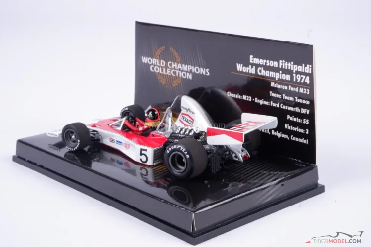 Model car McLaren M23 Fittipaldi 1974, 1:43 Minichamps | Tibormodel.com