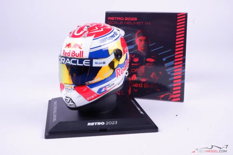 Helmet Max Verstappen 2023 Retro, 1:4 Schuberth | Tibormodel.com