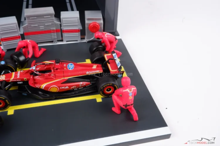 Pit Stop set Ferrari Leclerc 2024, 1:43 Bburago | Tibormodel.com
