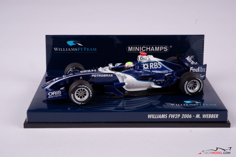 Model car Williams FW28 Webber 2006, 1:43 Minichamps | Tibormodel.com