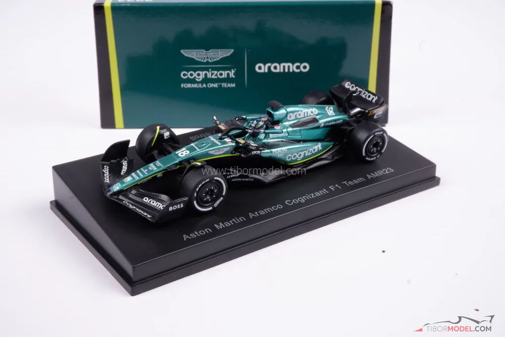 Model car Aston Martin AMR23 Stroll 2023, 1:64 Spark | Tibormodel.com