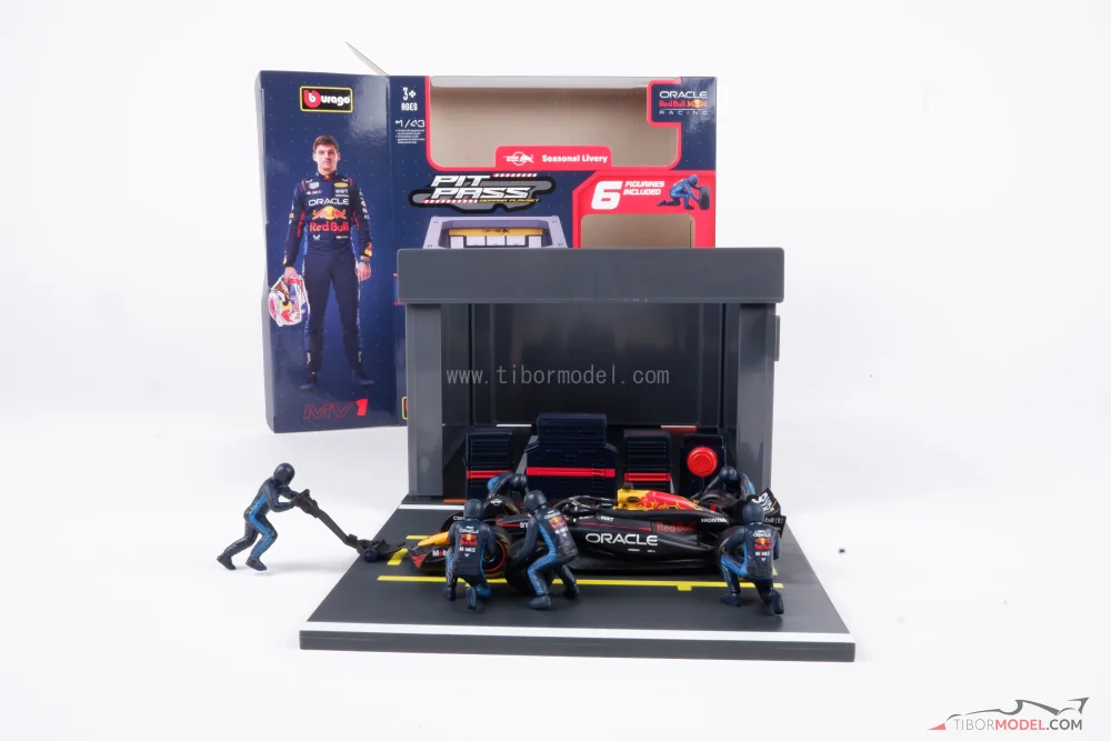 Pit Stop set Red Bull Verstappen 2024, 1:43 Bburago | Tibormodel.com
