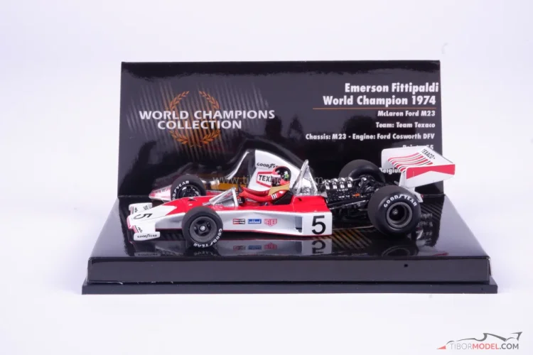 Model car McLaren M23 Fittipaldi 1974, 1:43 Minichamps | Tibormodel.com